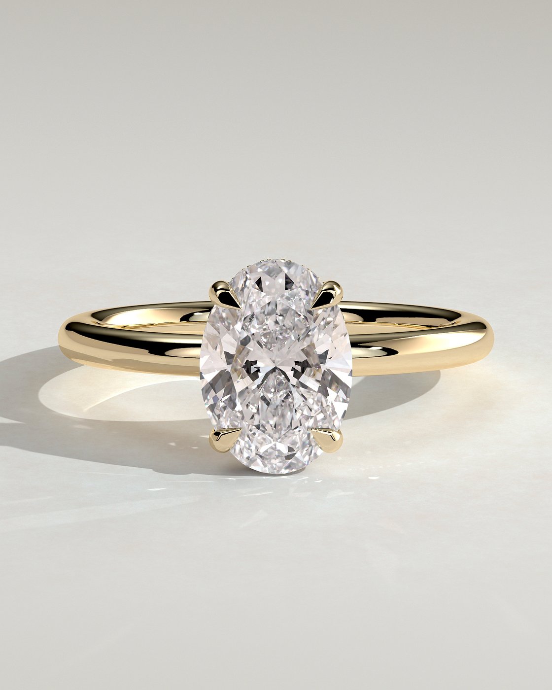 diamond ring with high setting