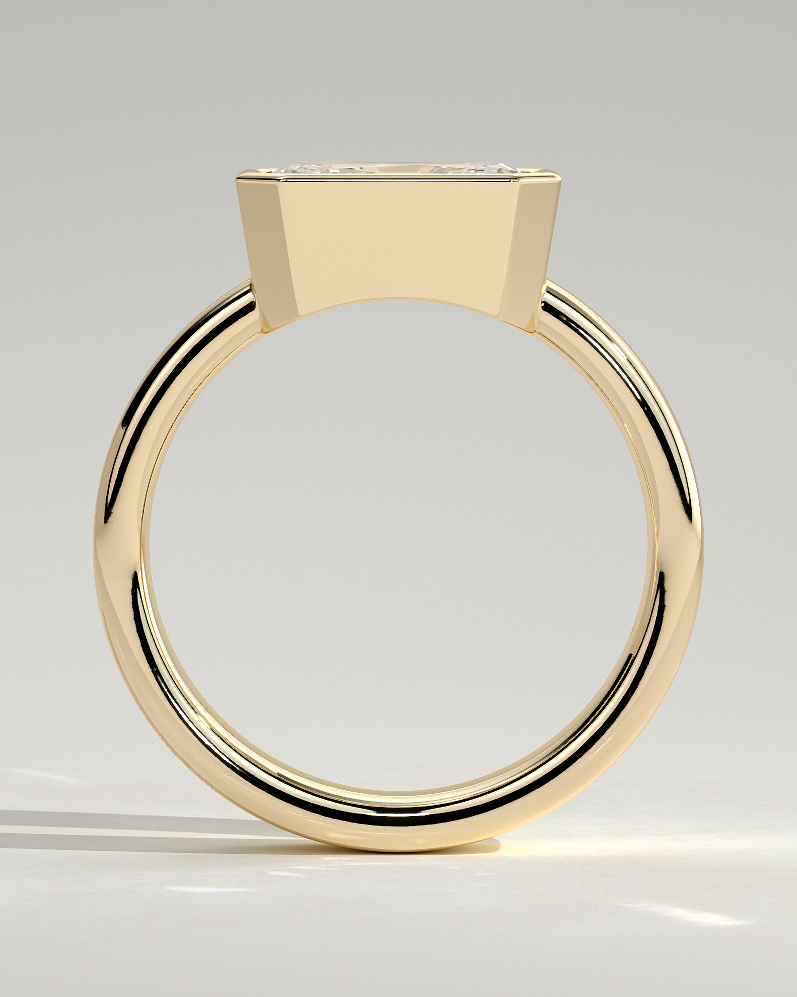 Frankie - Statement Radiant East West Bezel Solitaire with Flat Cigar ...